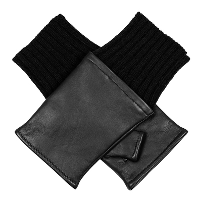 DENTS针织半指机车女士羊皮手套