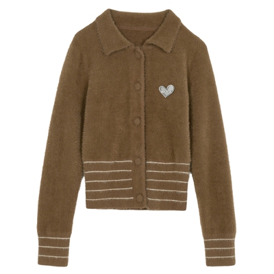 VIAPITTI 设计感chocker领水钻拼接含羊毛针织衫女夏收腰短袖上衣