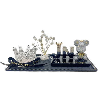 蝴蝶结定制姓名渐变色字母摆件