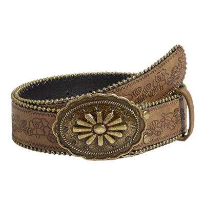 复古pu皮压花腰带秋冬搭配推荐