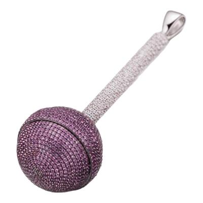 欧美嘻哈风Carti高级感粉色吊坠