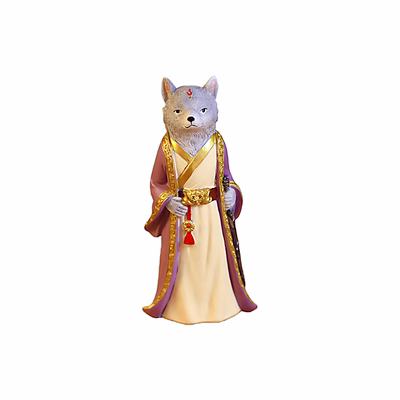 中式禅意招财狼仙五仙树脂摆件