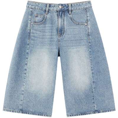【商场同款】乐町莱赛尔洗水牛仔裤夏新款宽松休闲短裤C2HBG210C