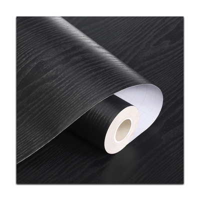 黑色仿木贴纸客厅橱柜翻新