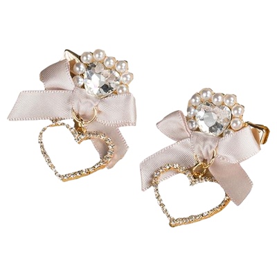lolita爱心宝石蝴蝶结迷你发夹