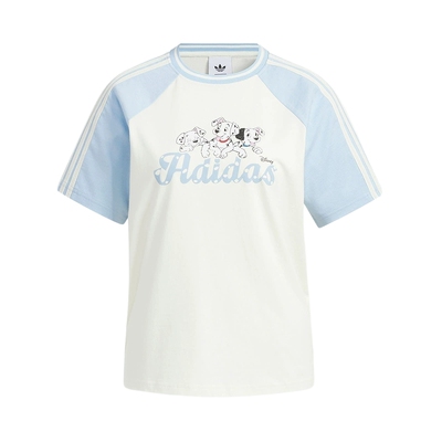 adidas阿迪达斯宋雨琦同款迪士尼斑点狗联名棉运动短袖T恤 KG6698