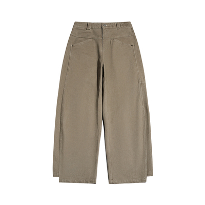 RAPPEYE日系阔腿酵洗弯刀工装裤