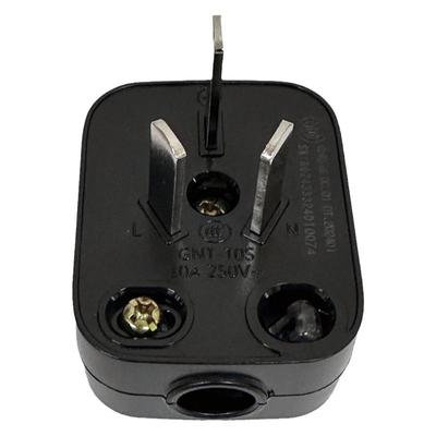 公牛10A三脚3插头电线可拆接线家用三角电源三项孔GNT-10S黑色