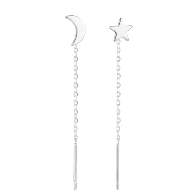 s925银色耳线养耳洞简约小清新