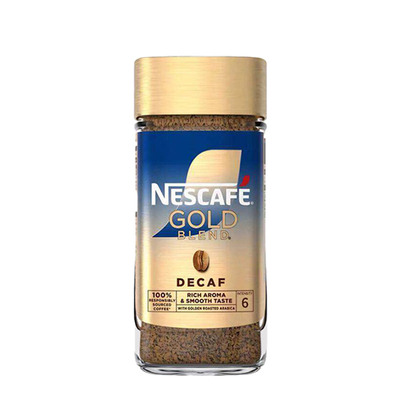 英国Nescafe雀巢冻干低因咖啡无糖低卡金装速溶decaf脱因黑咖啡