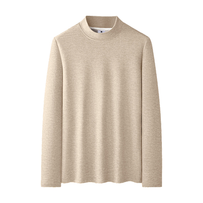 秋冬通勤半高领德绒保暖打底衫男