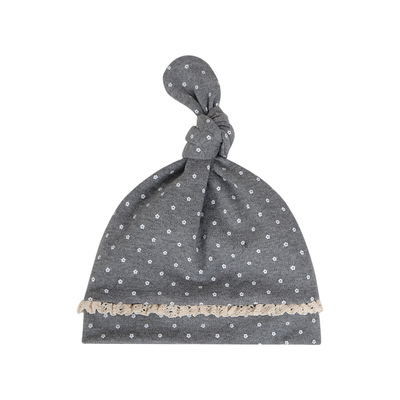 韩版花边纯棉婴儿帽子揪揪帽秋冬