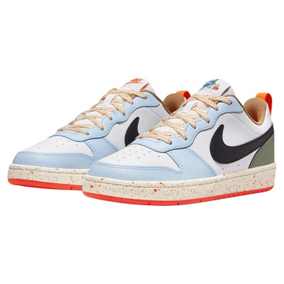 耐克大童女鞋2025夏季COURT简版空军撞色休闲运动板鞋 DX6052-101