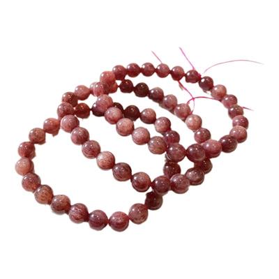 天然车厘子色草莓晶圆珠手链