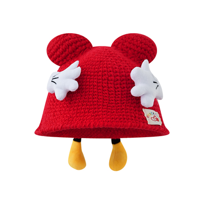 Himade冬天可爱小熊针织毛线帽子