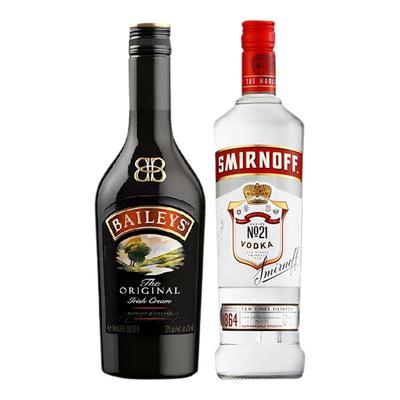 【进口】百利甜酒力娇酒原味500ml斯米诺红牌伏特加700ml聚会组合