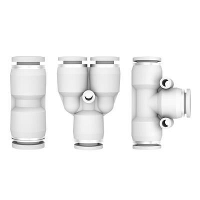 气动直通气路快插接头PE三通快速接头T型PY型PU4/6/8/10/12/16mm