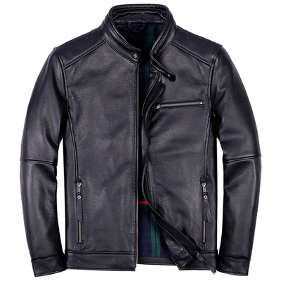 PERCOOL日常休闲纯牛皮真皮皮衣