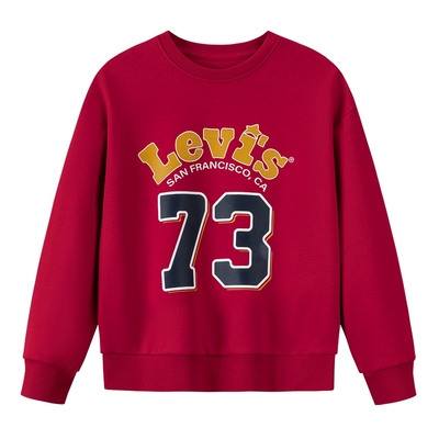 Levis李维斯儿童卫衣男童女童圆领长袖2025秋装新款童装上衣套头
