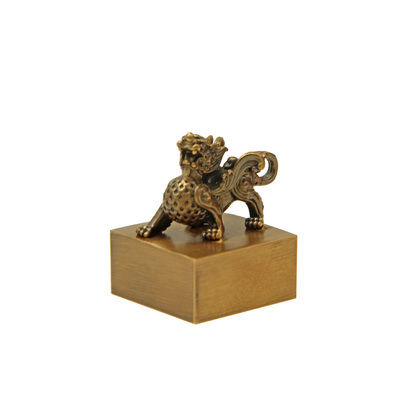 飞天麒麟黄铜印章刻字名章