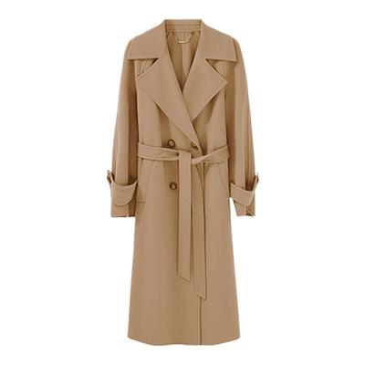 【商场同款】HPLY荷比俪冬季新款女显瘦大翻领收腰系带长大衣