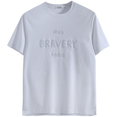 牙刷绣工艺液氨匹马棉短袖T恤