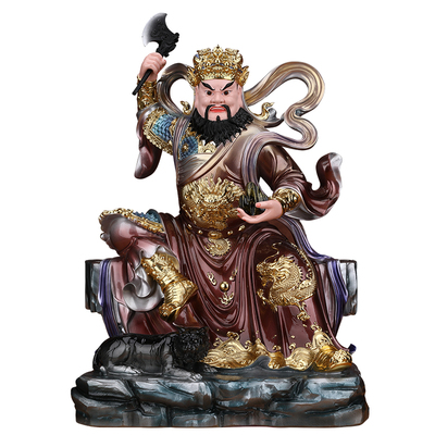 山神爷神像坐山虎骑山君家用寺庙佛堂供奉土地像体真身树脂摆件像