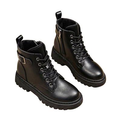 女童马丁靴男童皮靴新款加绒短靴