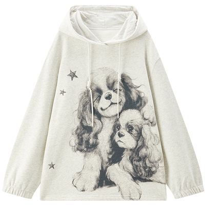 【商场同款】乐町宽松中长连帽卫衣女25冬新款保暖上衣C2CRF4347