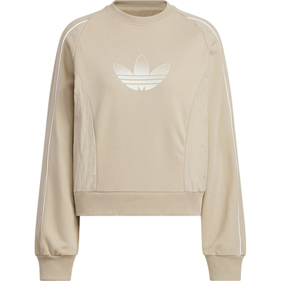 Adidas/阿迪达斯官方正品三叶草女士短款仿麂皮磨毛卫衣JN1646