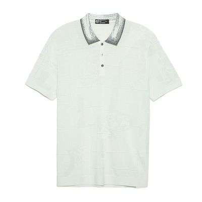 AMK夏季提花短袖polo衫商务日常