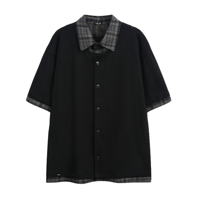 it：fivecm老钱风假两件格子短袖