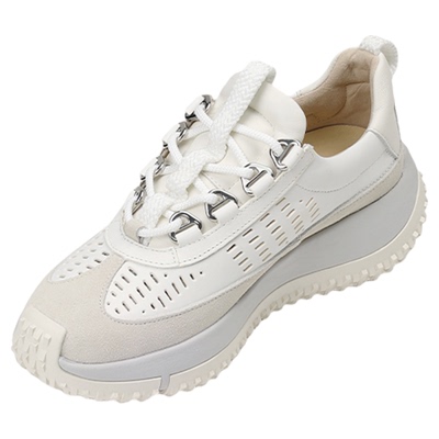 厚底增高4CCCCEES拼色真皮老爹鞋