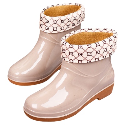 雨鞋女款成人时尚水鞋防水防滑外穿厨房工作鞋低筒胶鞋雨靴套鞋男