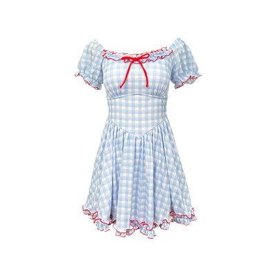 游泳衣女连体裙式保守绝美少女