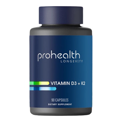 美国ProHealth vitamin维生素D3+K2钙镁科学健康膳食补充心脏健康
