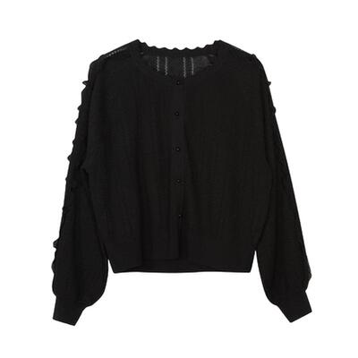 谜底针织开衫女春新款复古文艺风特色百搭修身毛衫241MZ0347