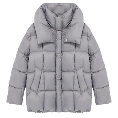 洛可可方格白鸭绒羽绒服女款