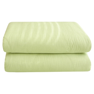 唐朝一只鱼迷你浅绿格单双人被罩