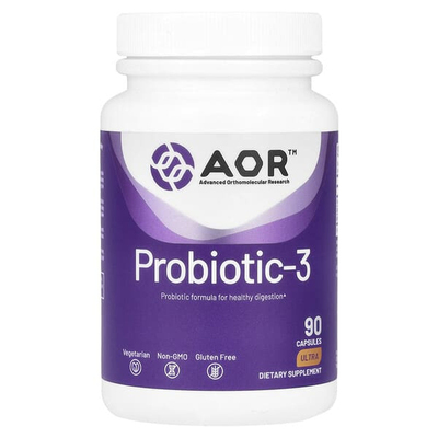 Advanced Orthomolecular Research AOR,益生菌 3，90 粒素食胶囊