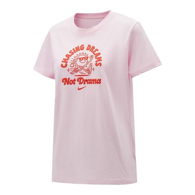 Nike耐克女装2026夏季新款趣味印花棉透气圆领短袖T恤 IV3243-663