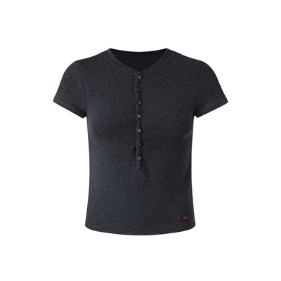 ARTIFICIALWORLD亨利衫领短袖T