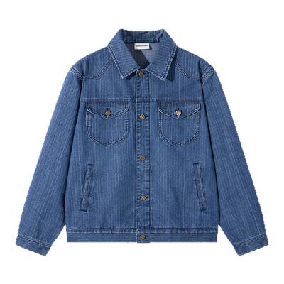 SANBAI条纹提花宽松夹克