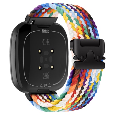 降落伞扣适用于fitbit versa4/3智能手表表带versa2弹力尼龙回环fitbit sense2/1腕带新款男女透气高级感配件