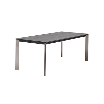 极简大板桌黑色白蜡木实木餐桌