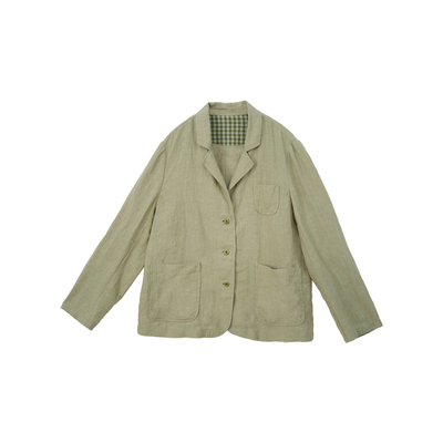 忘城14支亚麻气质西装外套西服