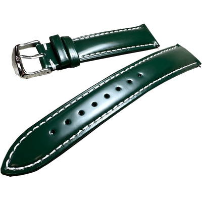 马臀皮光泽亮皮表带绿色真皮表带