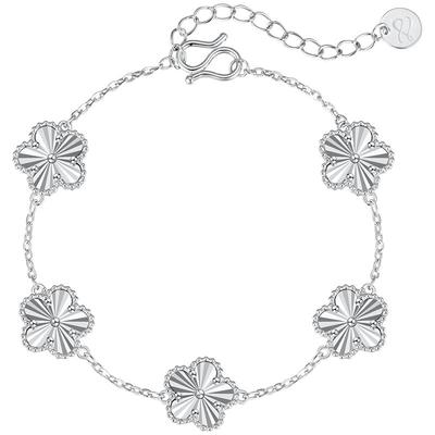 ZEGL999银幸运五花四叶草手链