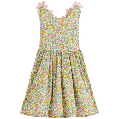 现货 MiniBoden儿童连衣裙裙 26夏女童象牙色纯棉背带裙 2-12岁