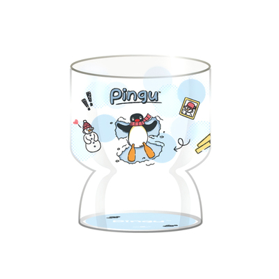 KKV新品Pingu叠叠玻璃杯夏日水杯高颜值创意可爱喝水杯子